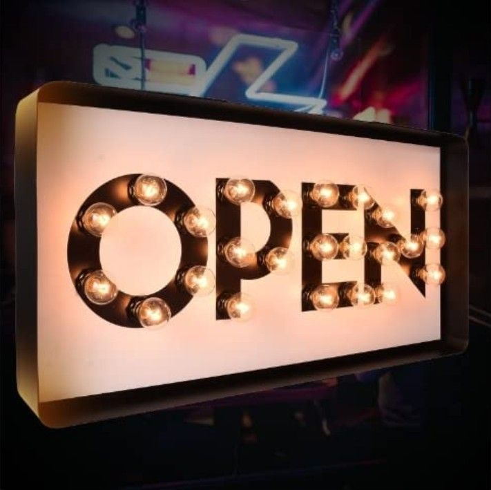 Vintage Lighted Open Sign