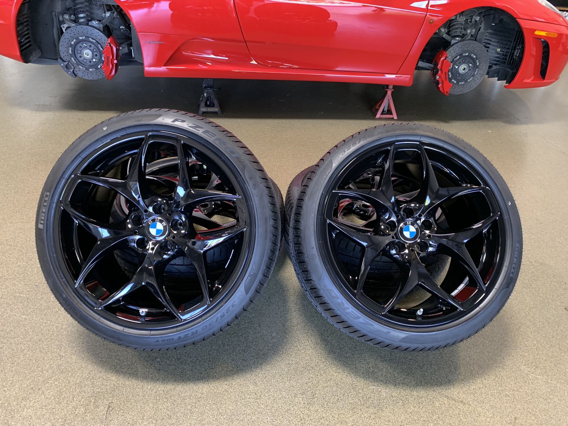 21” Staggered BMW X5 X6 Genuine OEM Gloss Black Wheels with Run Flat ...