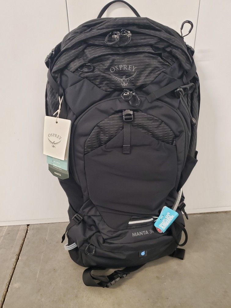 Brand New $240 OSPREY MANTA 34 BACKPACK WITH 2.5 LITER HYDRATION ...