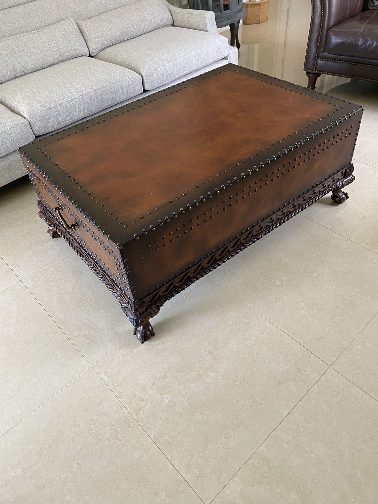 Ralph Lauren Dalton Leather Coffee Table for Sale in Pompano Beach, FL ...