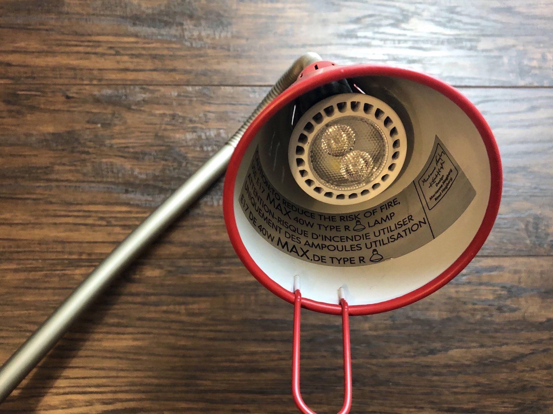 Ikea Intertek 3054269 Cool Vintage Red Desk Lamp Adjustable Goose Neck ...