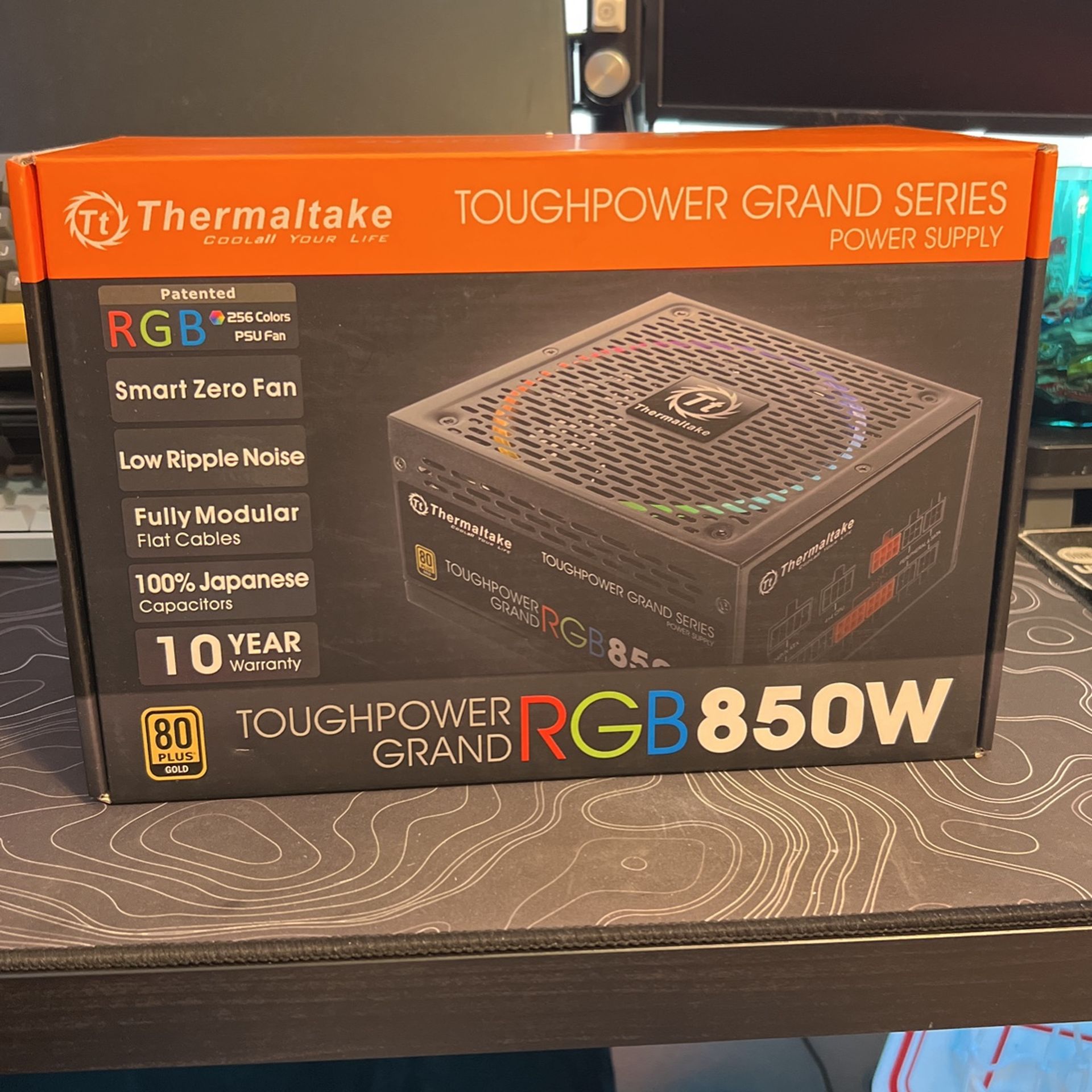 Thermaltake Toughpower Grand RGB 850W 80+ Gold Smart Zero 256-Color RGB Fan Fully Modular Power ...