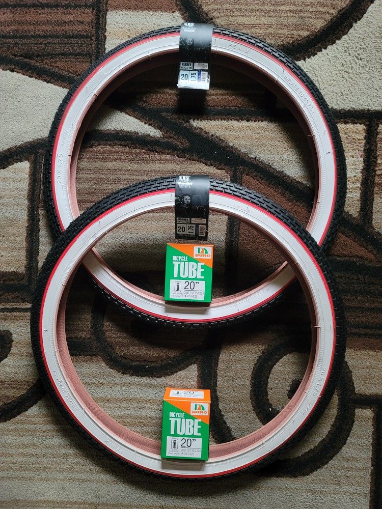 NEW Bicycle Bmx Bike Tires 20" White Wall Red Trim Brick Pattern for Sale in Cty Of Cmmrce, CA ...