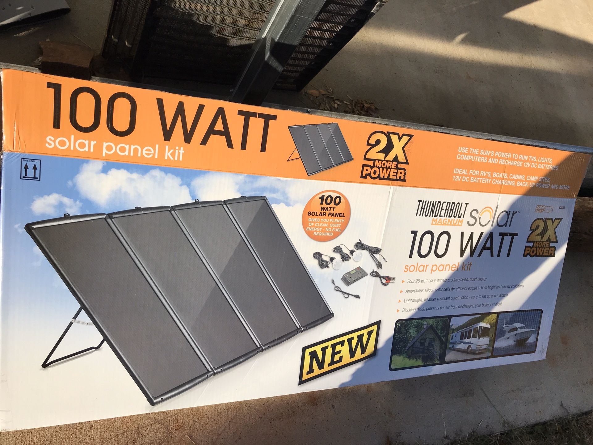 THUNDERBOLT MAGNUM SOLAR 100 Watt Solar Panel Kit (panels, controller ...