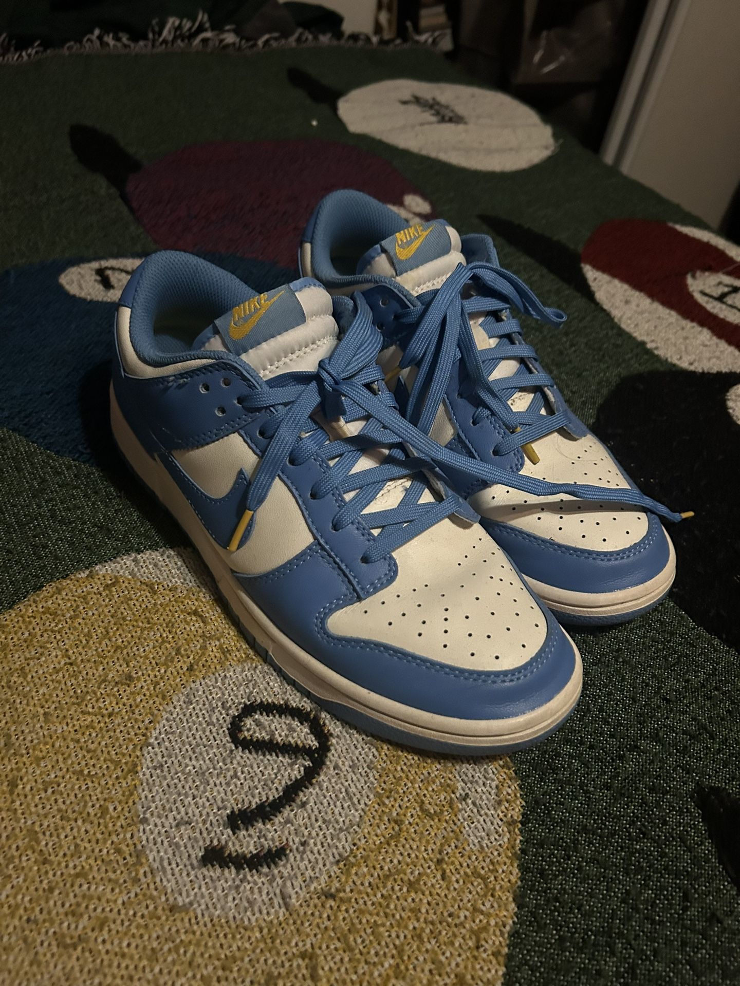 Mens Dunks Nike Dunk Low - White & Carolina Blue Nike Dunks