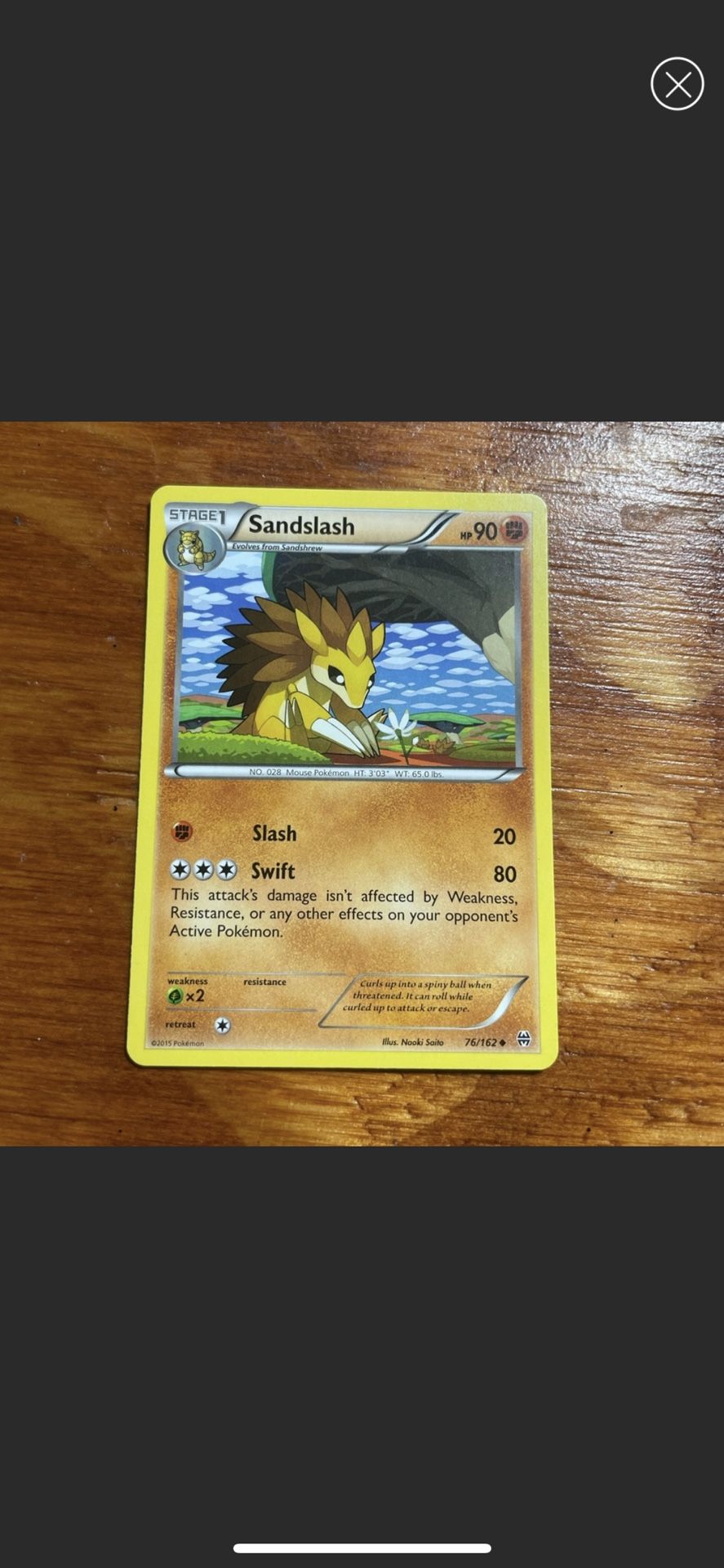 Pokemon Sandslash Card