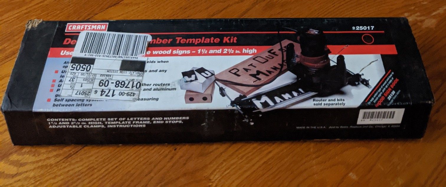 Craftsman Deluxe Router Sign, Letter, Number Template Kit for Sale in ...