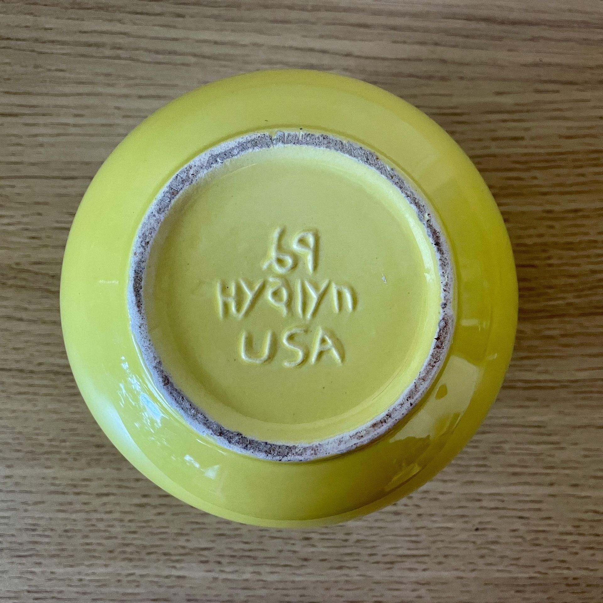 Vintage Hyalyn USA Yellow Ceramic Planter Cache Pot Bowl Vase No. 69 ...