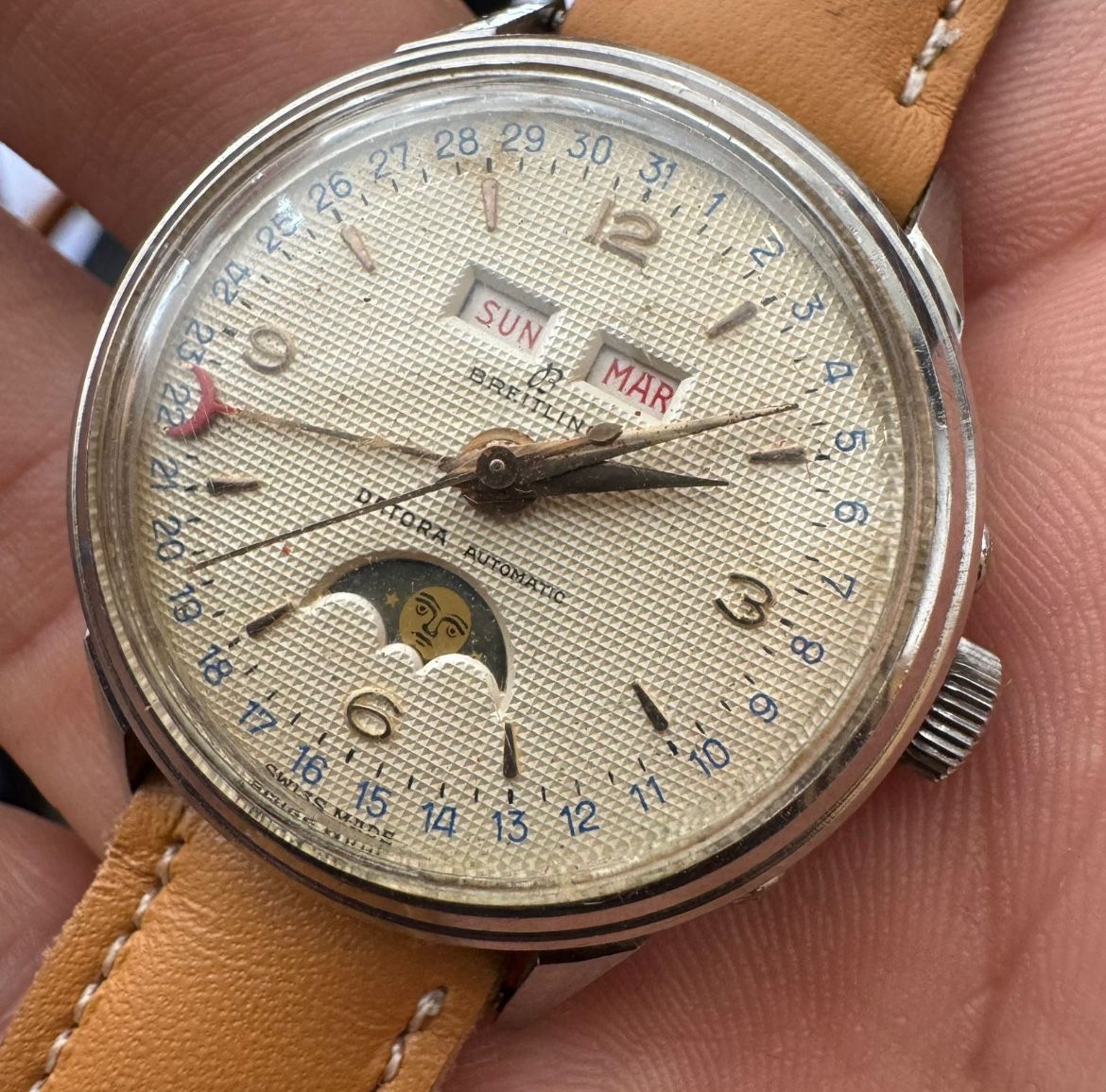 EXTREMELY RARE BREITLING DATORA TRIPLE DATE MOONPHASE WATCH for Sale in ...