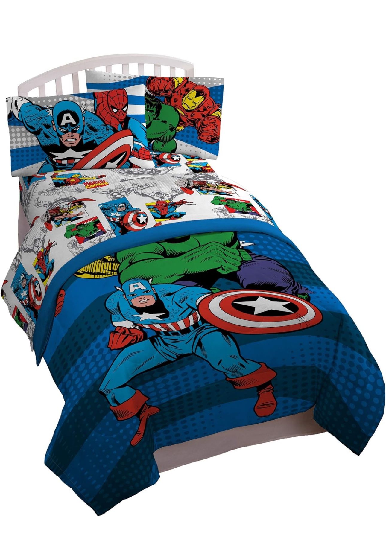 Jay Franco Avengers Comics Good Guys 5 Piece Full Bed Set (Offical ...