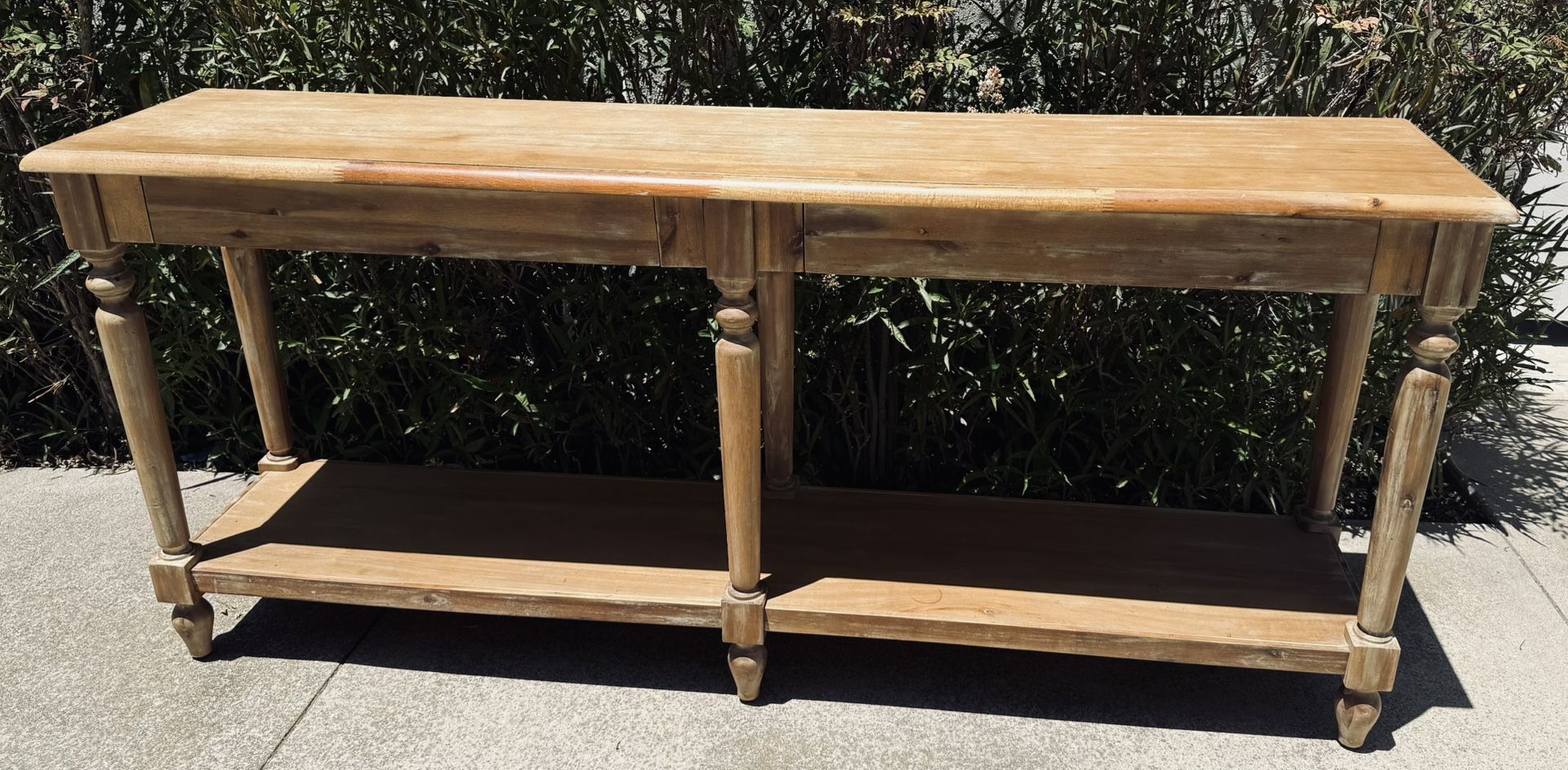 World Market Everett Long Weathered Natural Wood Foyer Table for Sale ...