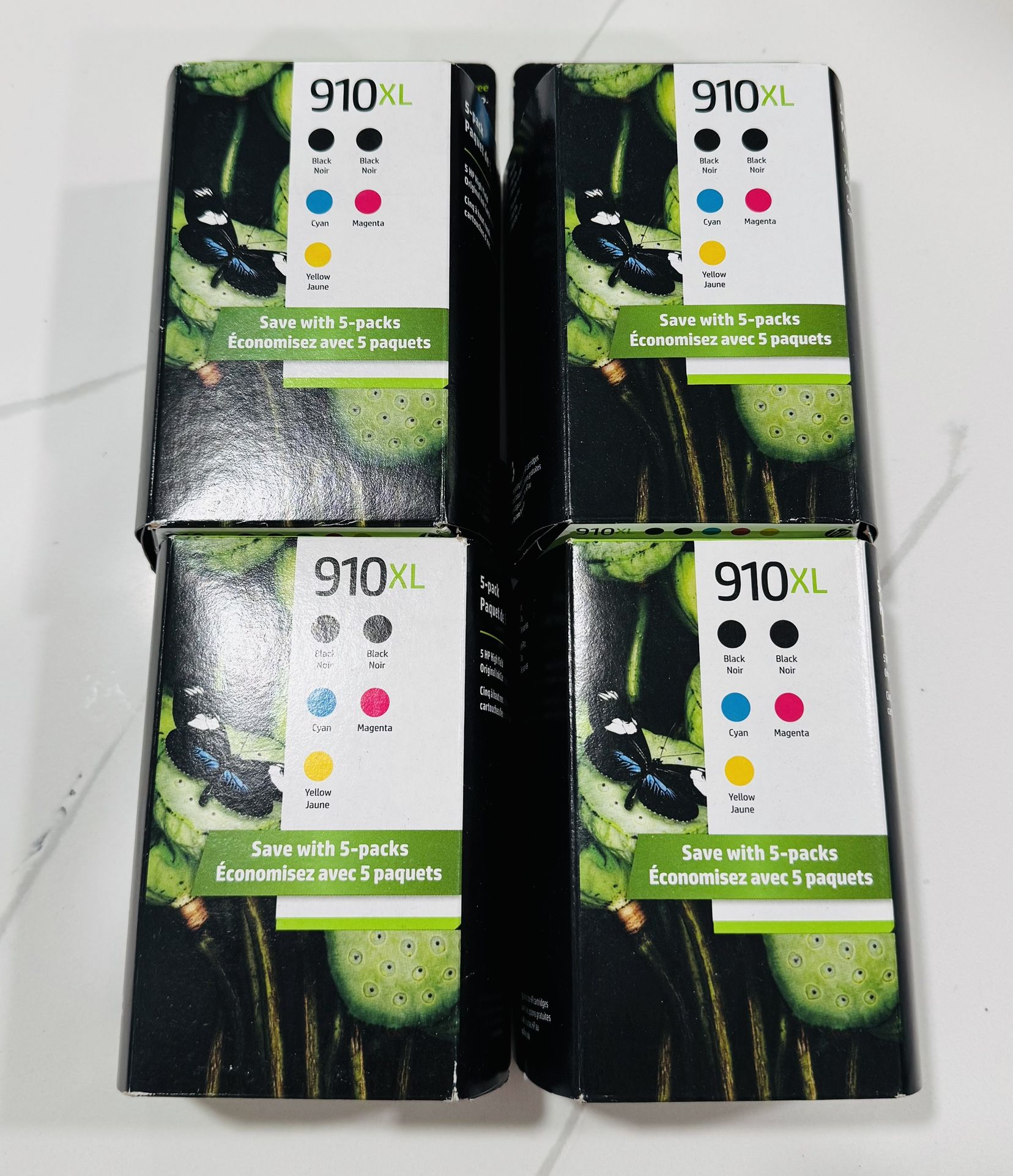 HP 910 (XL) Ink Cartridges, each Unit Comes With (2) Black (1) Cyan (1 ...