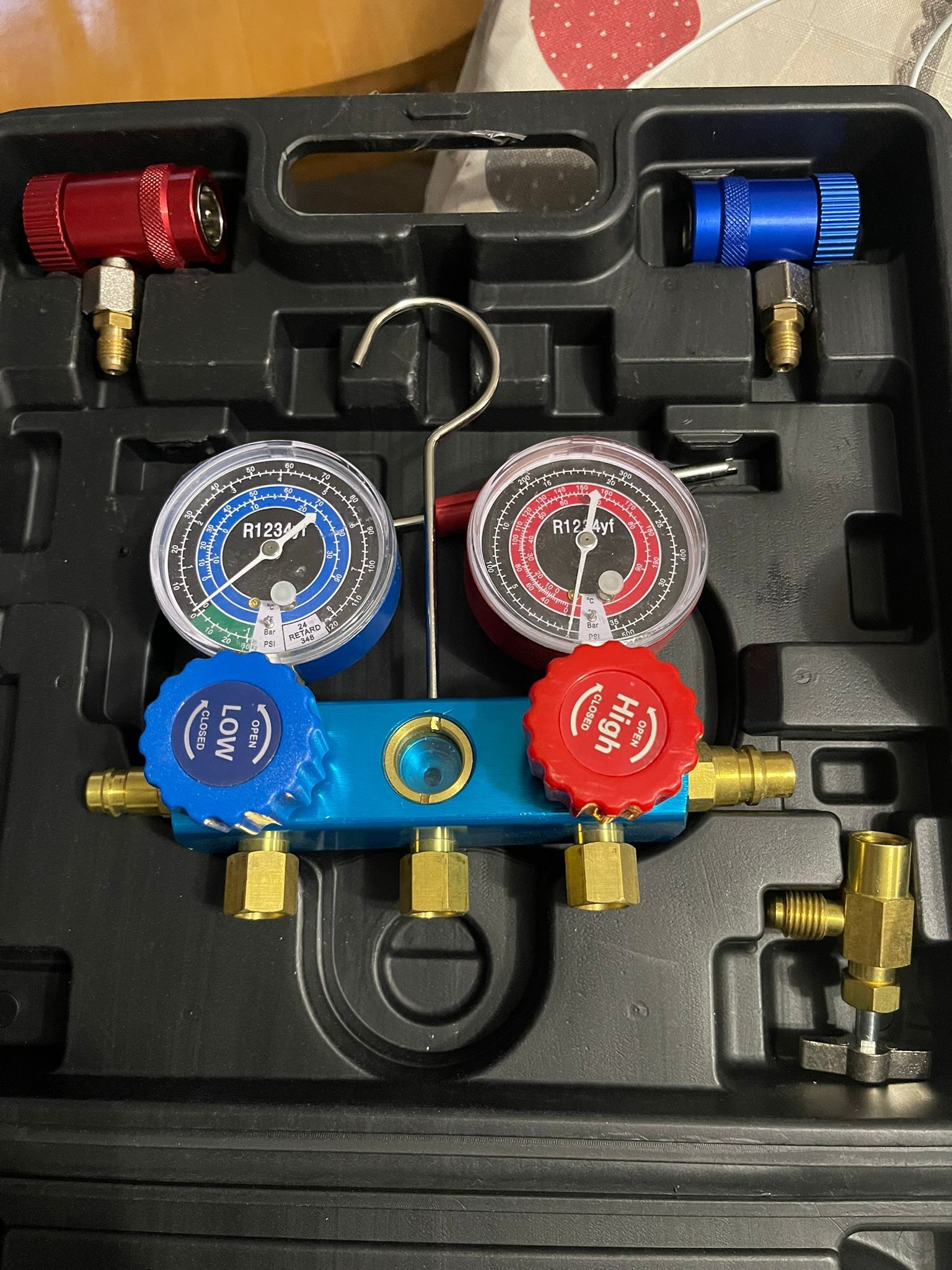 3 Way AC Manifold Diagnostic Gauge Air Conditioner R1234yf Refrigerant ...