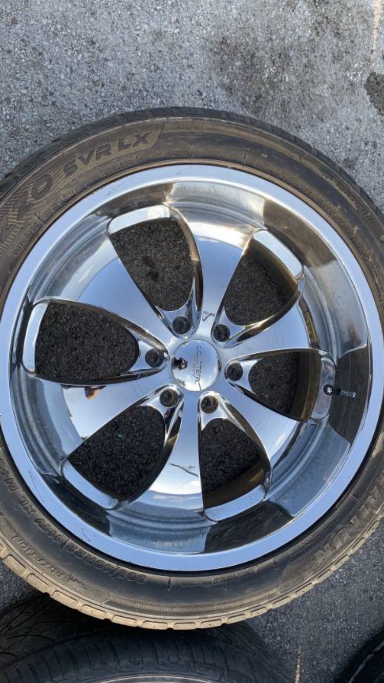 For sale or trade 22 inch chrome rims and tires with a 6 lug. Rims in ...