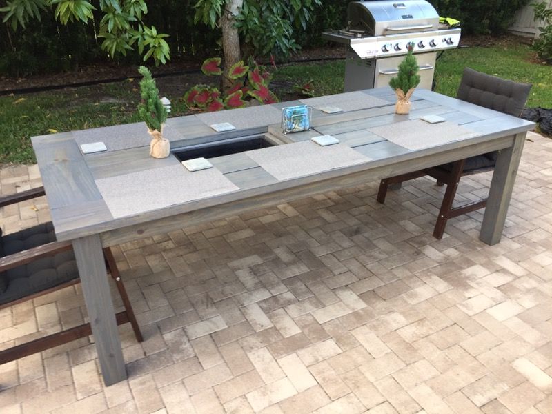 Custom outdoor dining table with built in ice chests for Sale in Miami ...