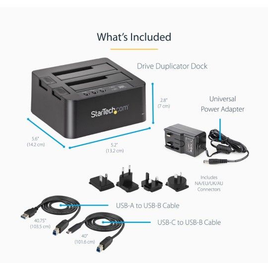 StarTech Standalone Hard Drive Duplicator, External HDD/SSD Cloner, USB ...