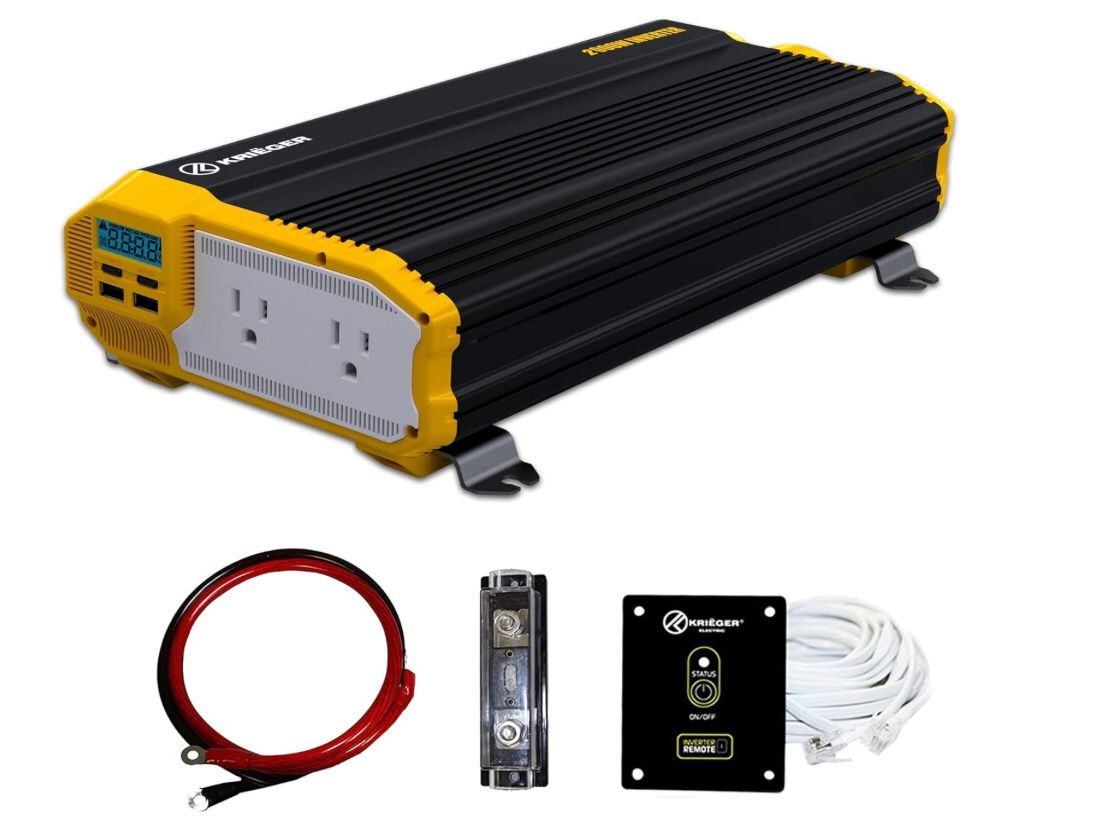 K KRIËGER 2000 Watts Power Inverter 12V to 110V, Modified Sine Wave Car ...