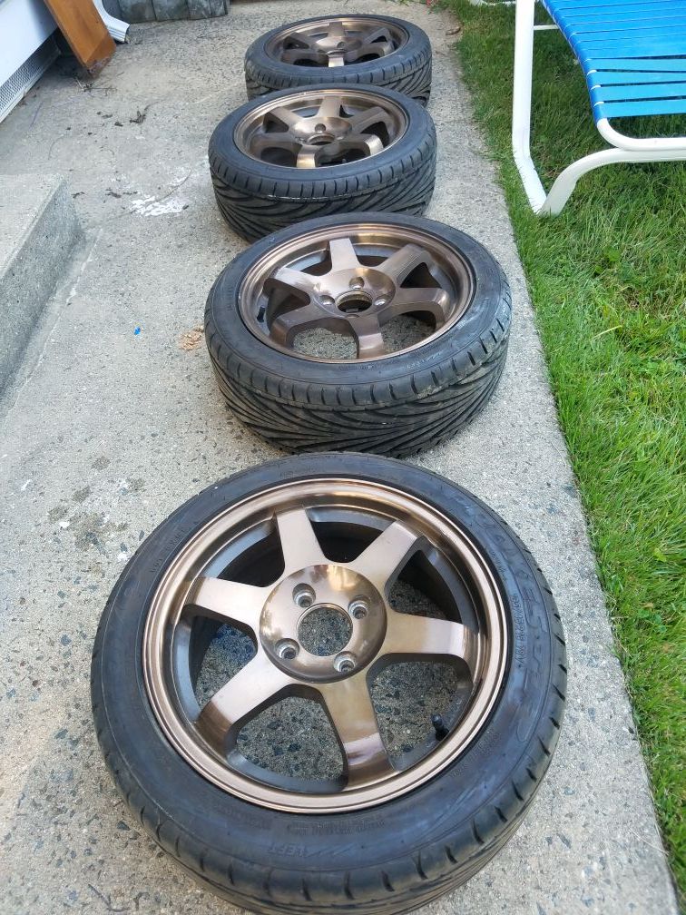 TE37 Replica wheels 15x7, 195-45 Toyo Proxxes for Sale in Hamilton ...