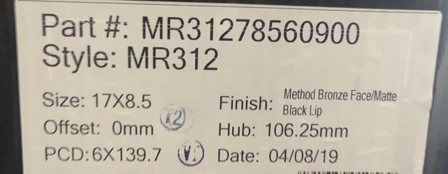 Brand new 2019 method MR312 with Bfgoodrich ko2 285/70/17 for Tacoma ...