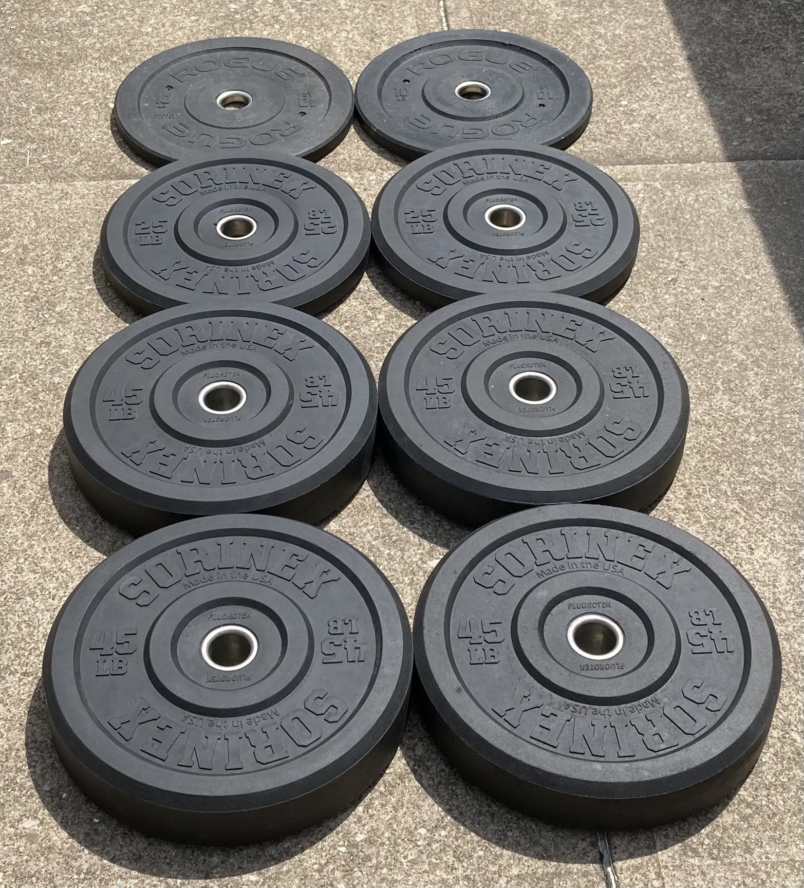 Rogue and Sorinex Olympic 2” Bumper Weight Plate set weights plates ...