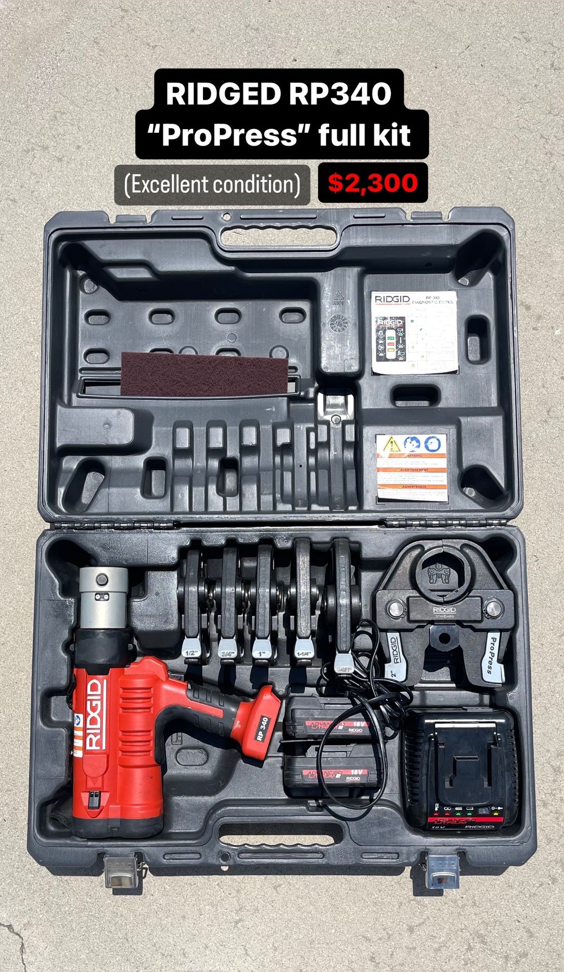 MINT Rigid Rp 340 “Pro Press” (Full Kit) for Sale in Fontana, CA - OfferUp