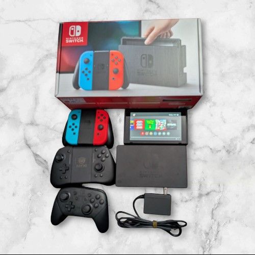 Moddable Nintendo Switch HAC-001 (Unpatched) + Box, Pro Controller ...