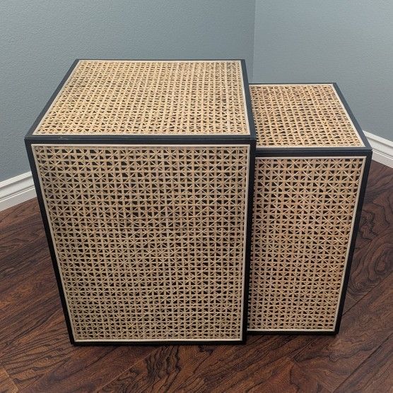 New Threshold Nesting Accent Tables Black/Natural 2 Tables 24" and 22 ...