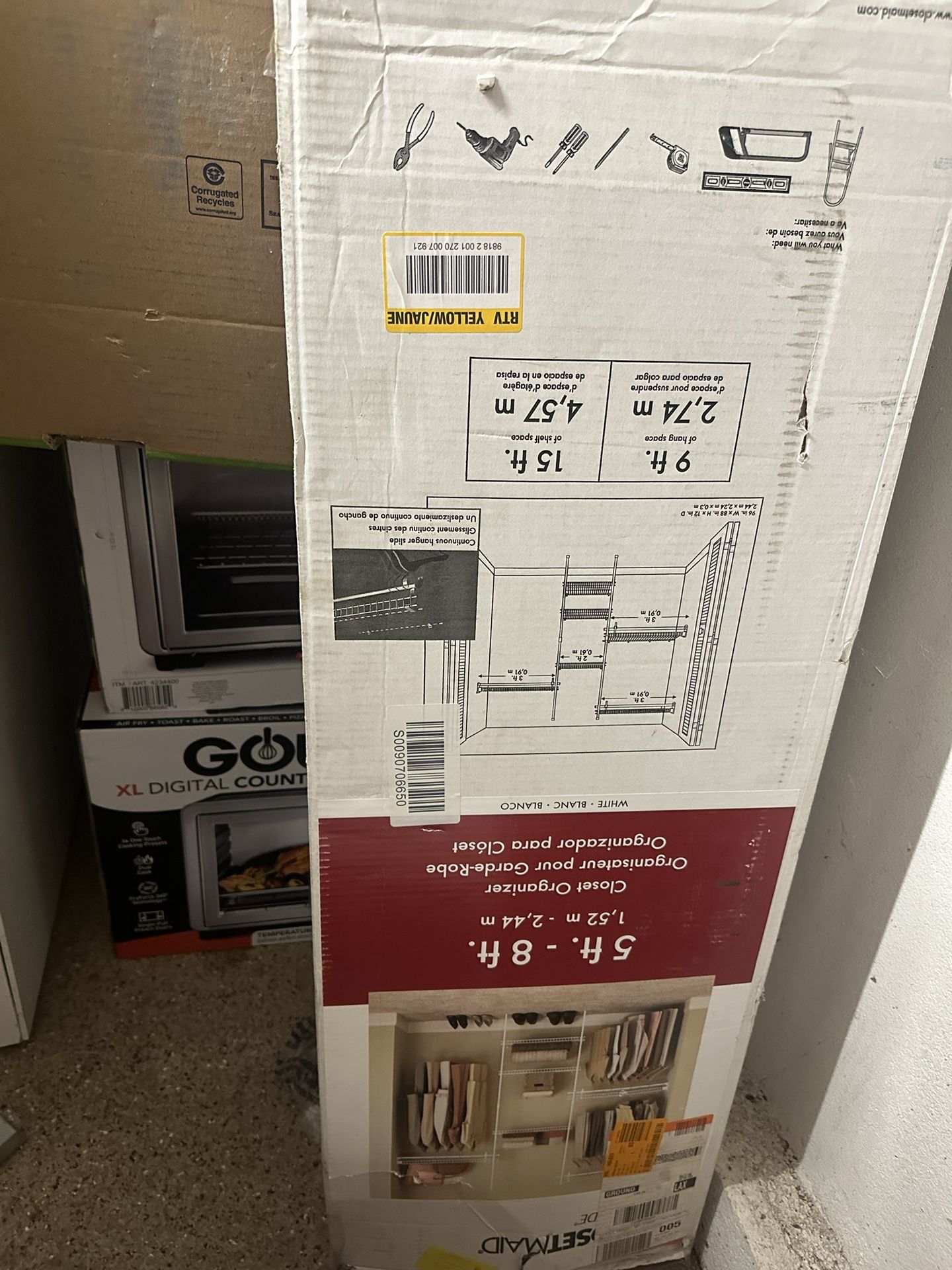 ClosetMaid 5 ft. - 8 ft. Closet Organizer in white for Sale in San ...