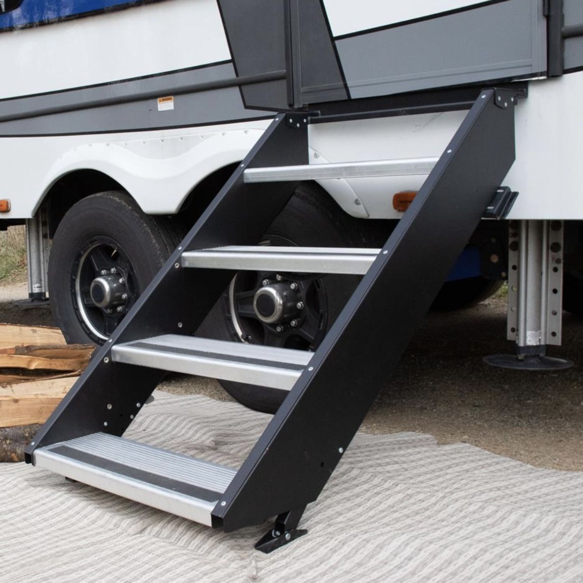 MORryde Trailer Steps STP-214 RV Entry Steps. 27.75 -28.25 Door Flange ...