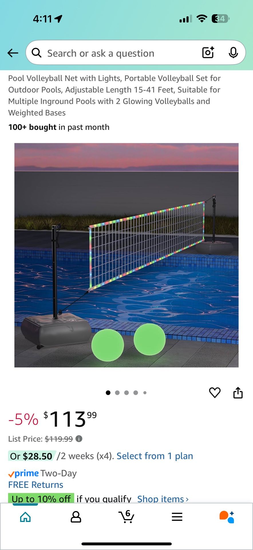 Pool Volleyball Net With Lights for Sale in Goodyear, AZ - OfferUp