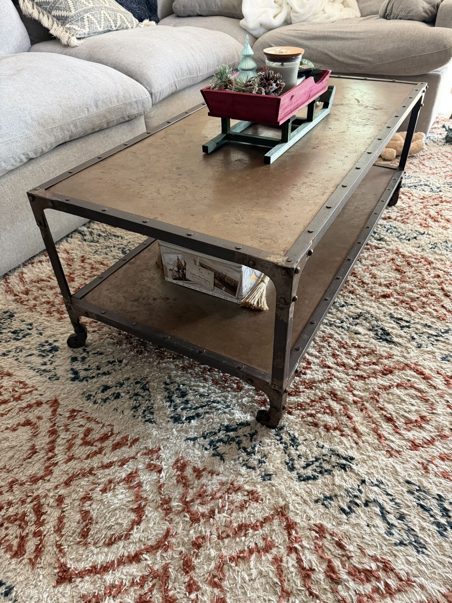 Rolling Metal Coffee Table for Sale in Orange, CA - OfferUp