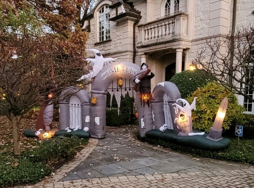Incredible 10 Foot Walk Thru Cemetary Gate Inflatable For Halloween for ...