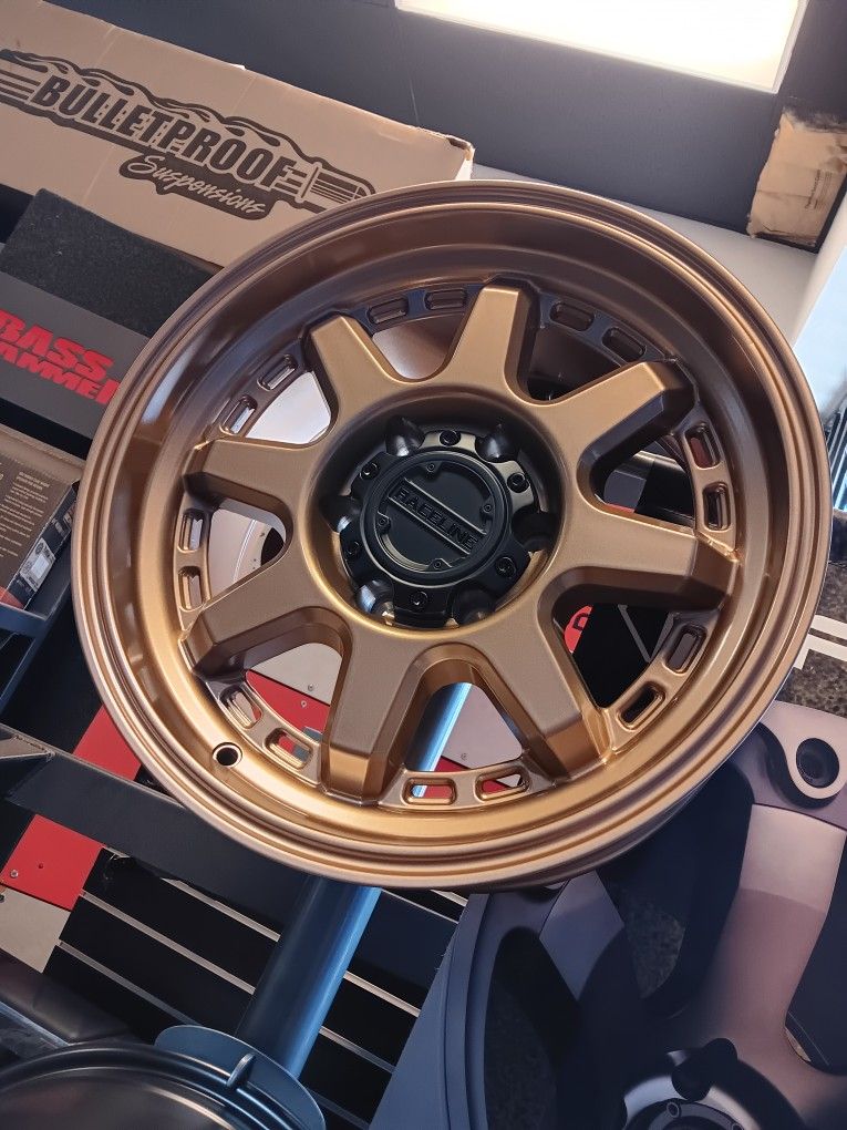 Super Deal 17x8.5 5x5 5x139.7 6x135 Raceline Bronze Wheels (New-set ...