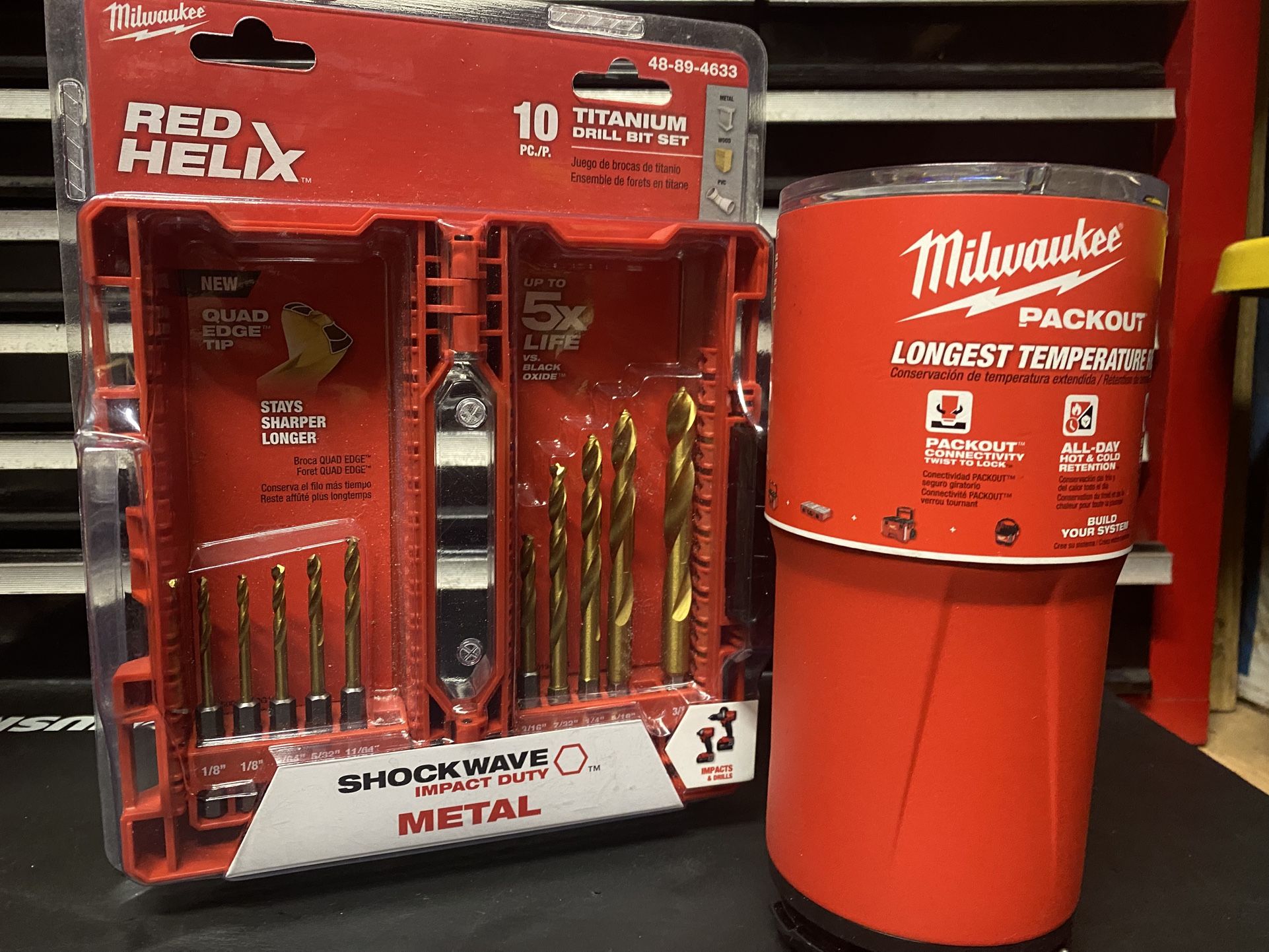 MILWAUKEE PACKOUT LONGEST TEMPERATURE 20 OZ TUMBLER AND 10 TITANIUM ...