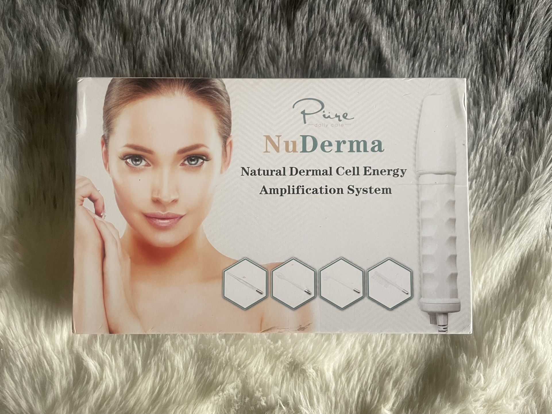 Pure Daily Care NuDerma Portable Handheld Skin Therapy Wand Machine w/Neon 4 Attachments for ...