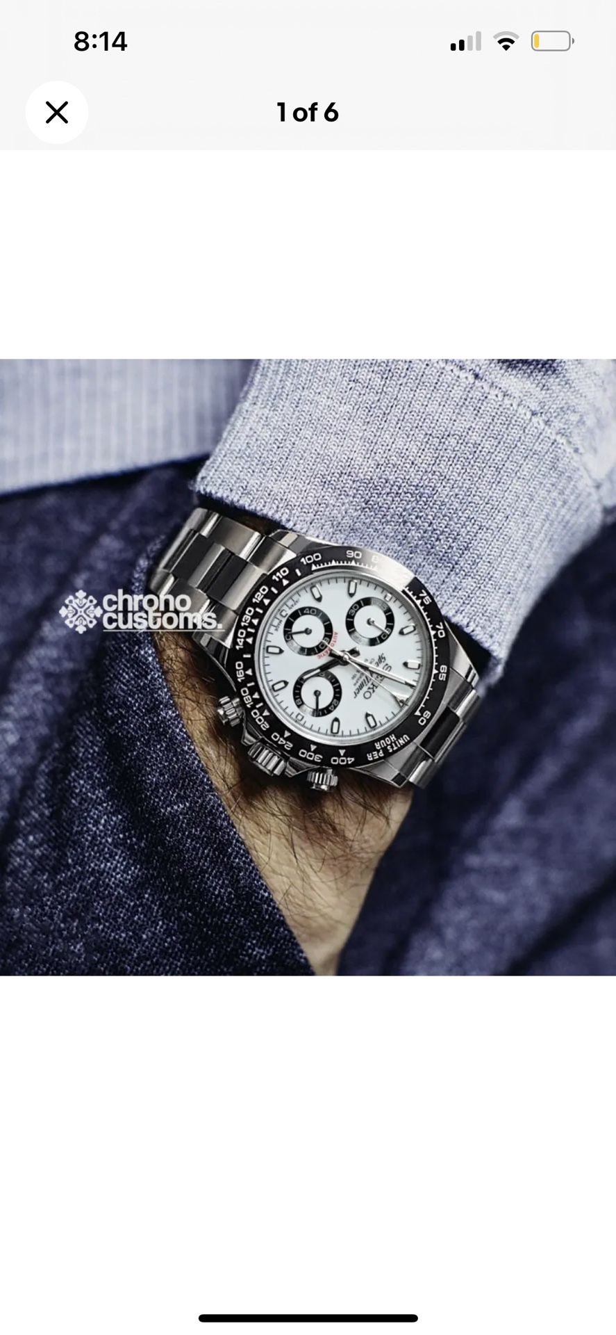 Seiko Speedtimer White "Daytona / Seitona" Custom Mod Watch Chronograph ...