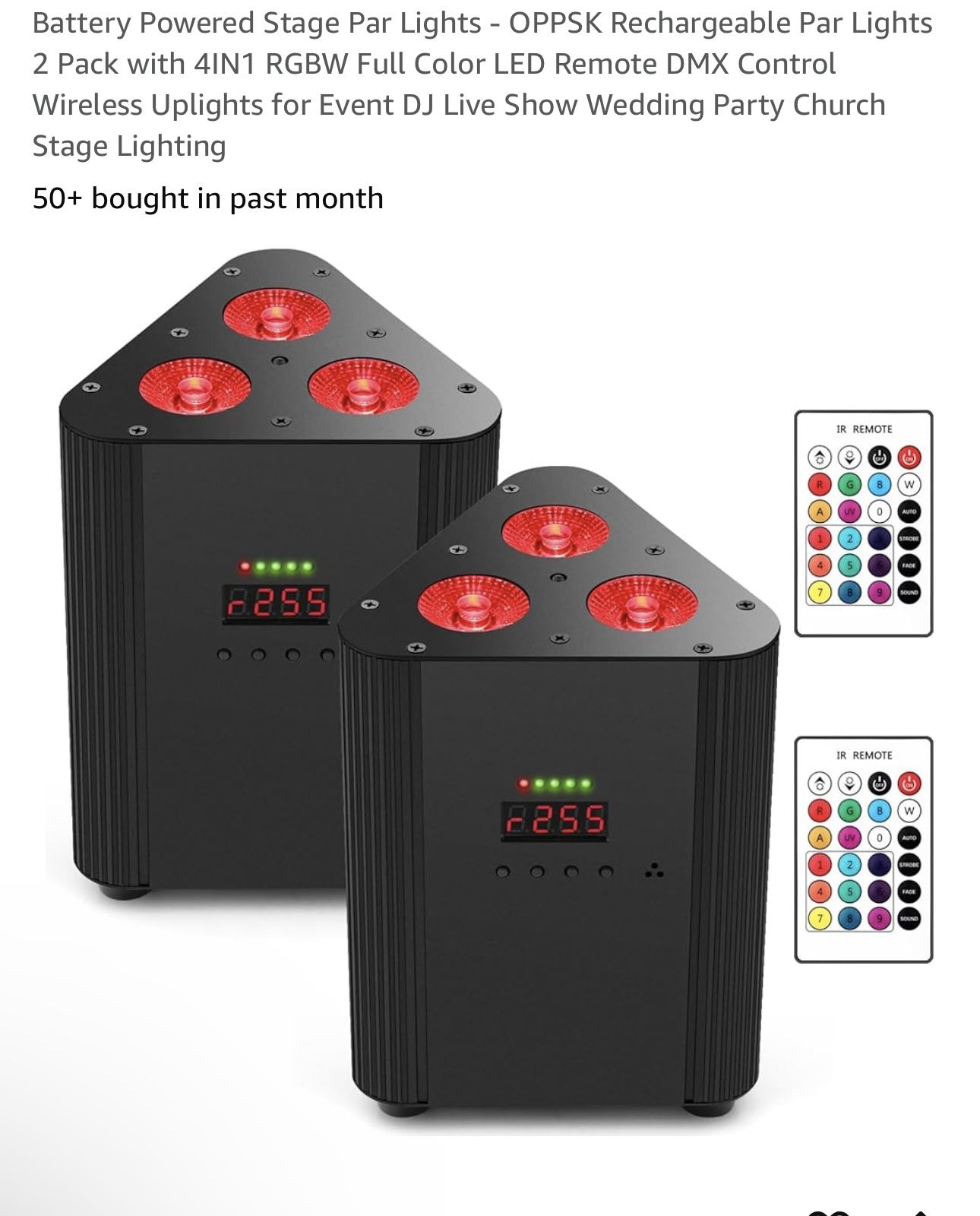 Battery Powered Stage Rechargeable Par LightsDJ Lights Strobe Lights 4IN1 RGBW Full Color LED ...