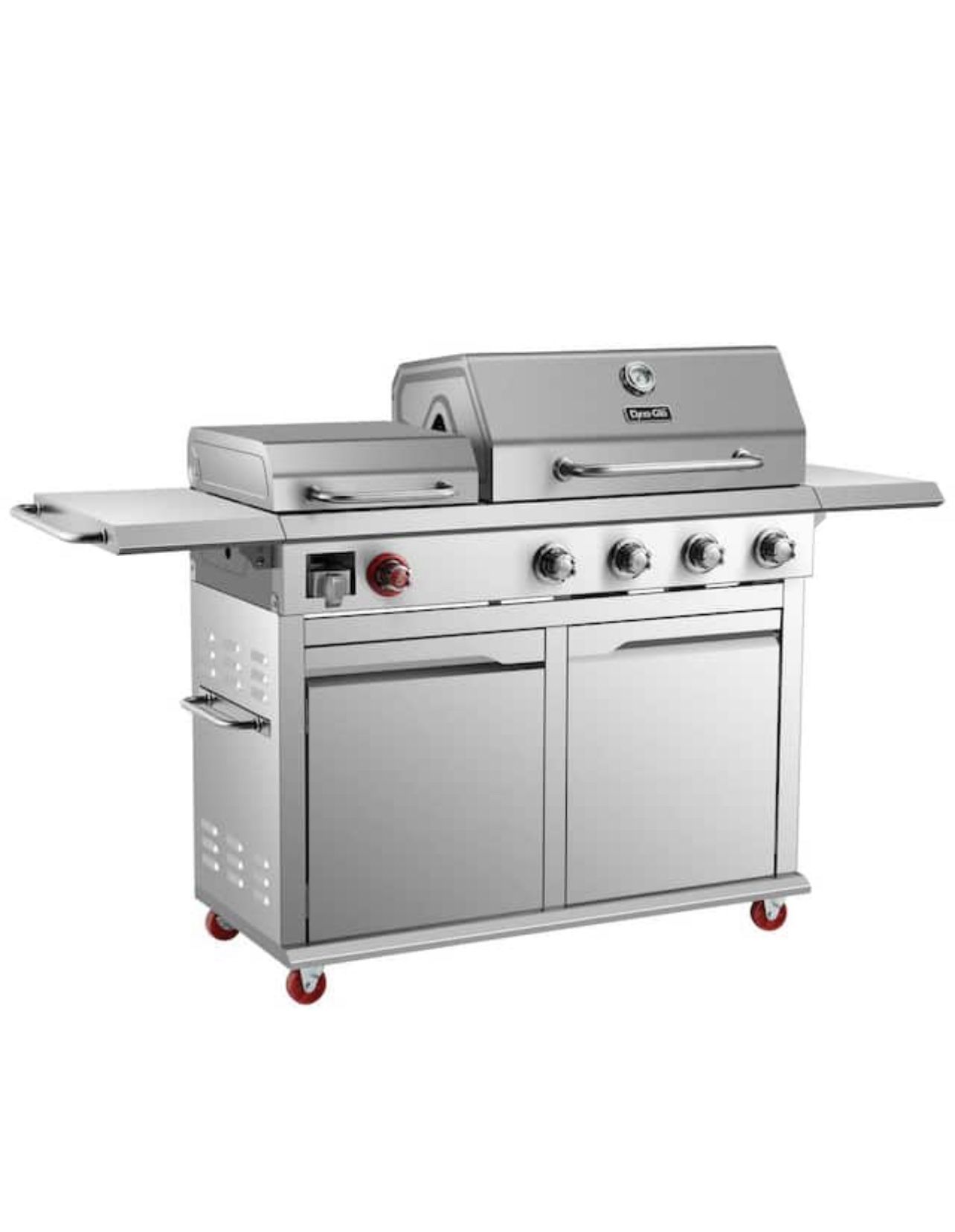 Dyna-Glo 4-Burner Propane Gas Grill in Stainless Steel with Griddle for ...
