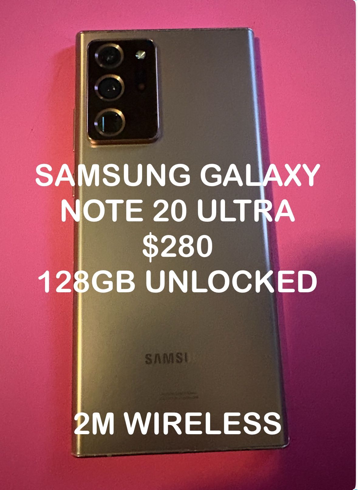 Samsung Galaxy Note 20 Ultra Unlocked 128gb Firm Price $280 for Sale in ...