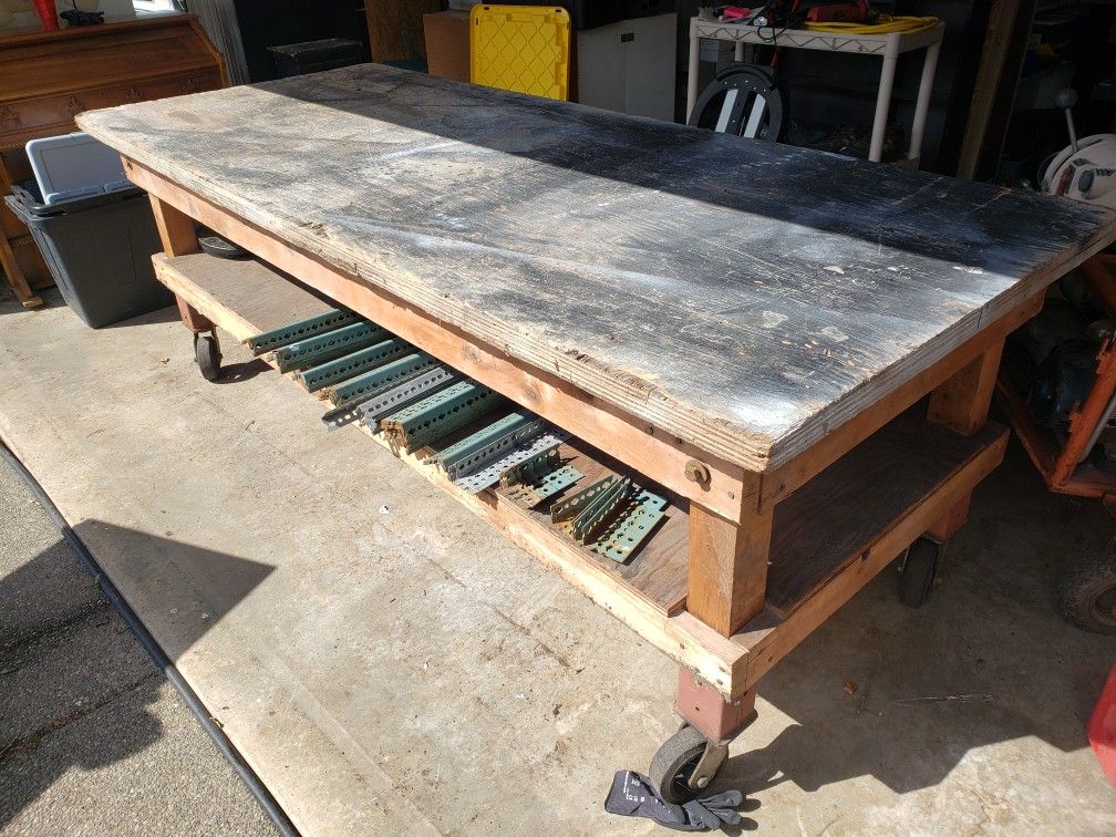 Rolling Work Bench. Wood Top. Heavy Duty. for Sale in Gig Harbor, WA ...