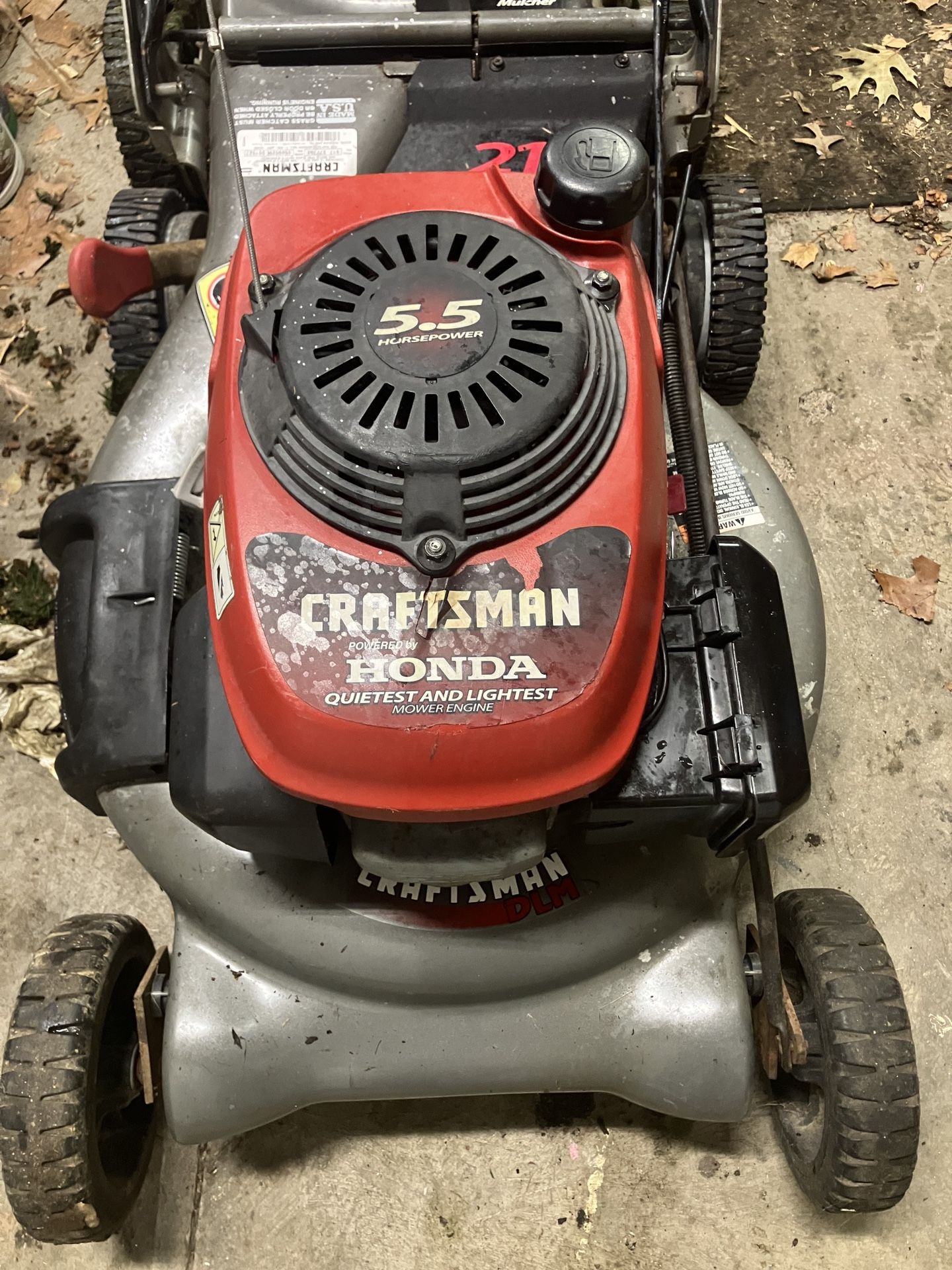 Honda Craftsman DLM 21” RWD self propelled with choke/throttle control ...