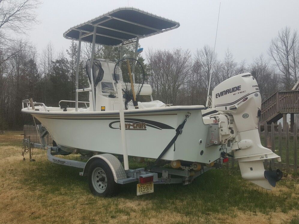 Boat 18' MayCraft T top 90hp Evinrude E-Tec Loadrite Trailer for Sale ...