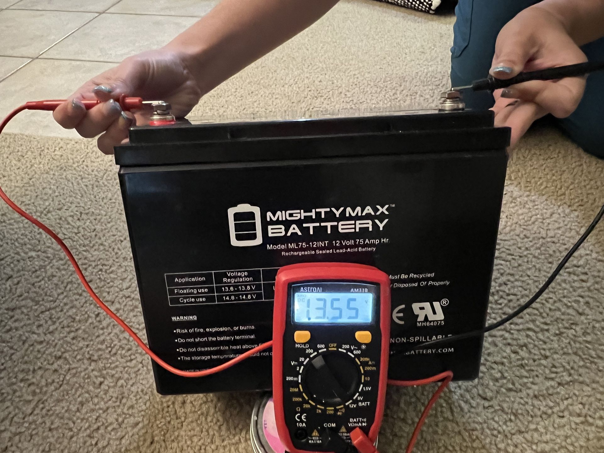 12 Volt New Battery AGM 75AH Music Batería Nueva Música DEEPCYCLE Group ...