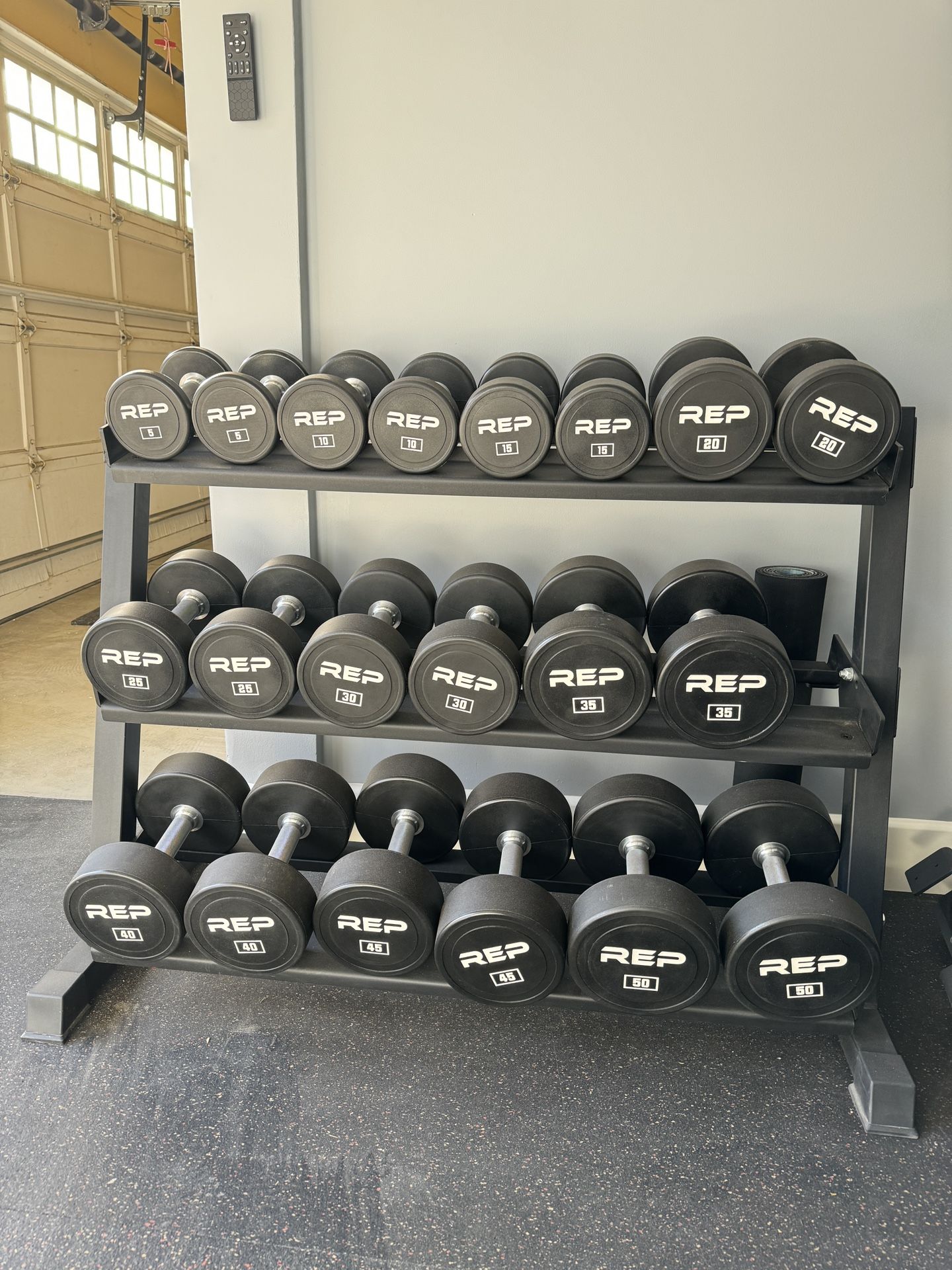 5-50lb Set Rep Fitness Urethane Dumbbells With Rack for Sale in Anaheim ...
