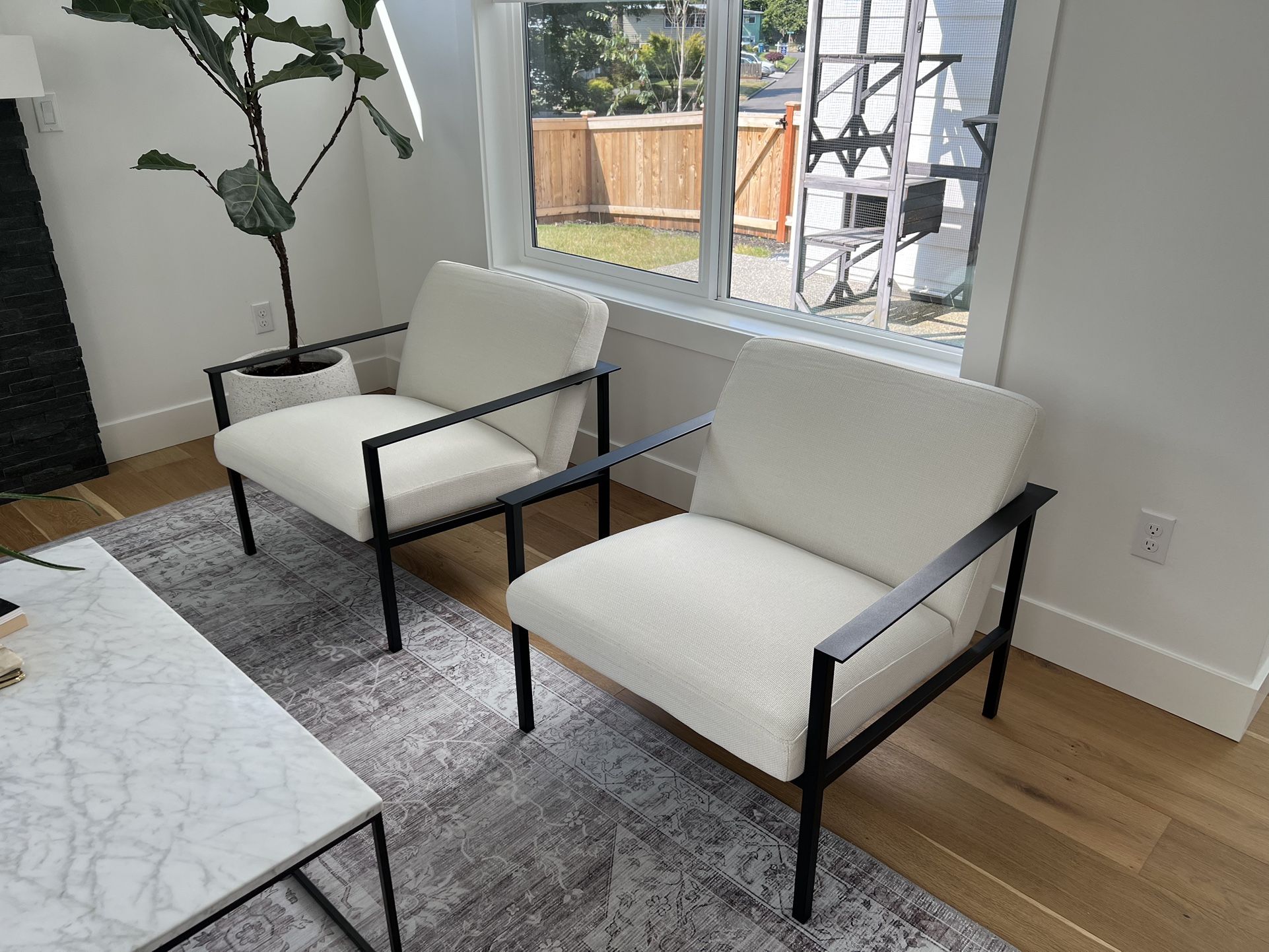 Cb2 cue white chair store