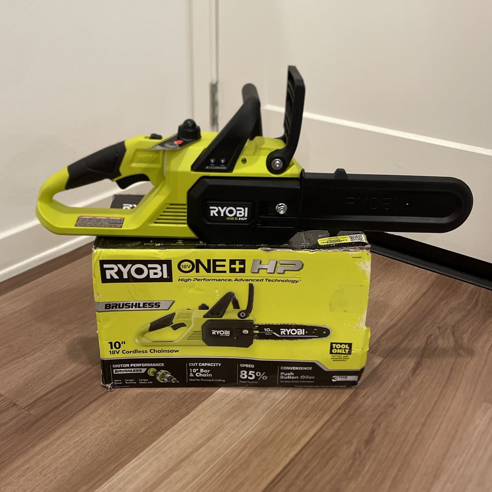 RYOBI ONE+ HP 18V Brushless 10 in. Battery Chainsaw (Tool Only) for ...