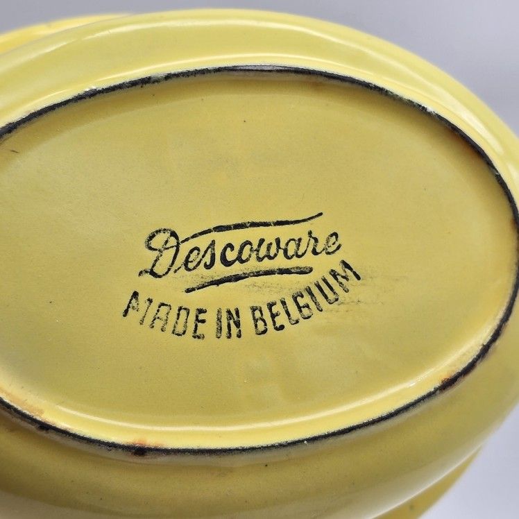VINTAGE Descoware Two Small Yellow 1960s with original lids. Belgium ...