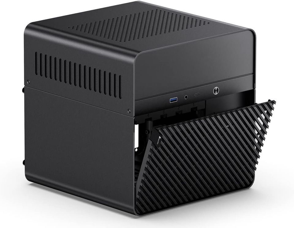 N2 Black NAS ITX Case 5+1 Disk Bays Mini Aluminum Case, Built-in 12cm ...