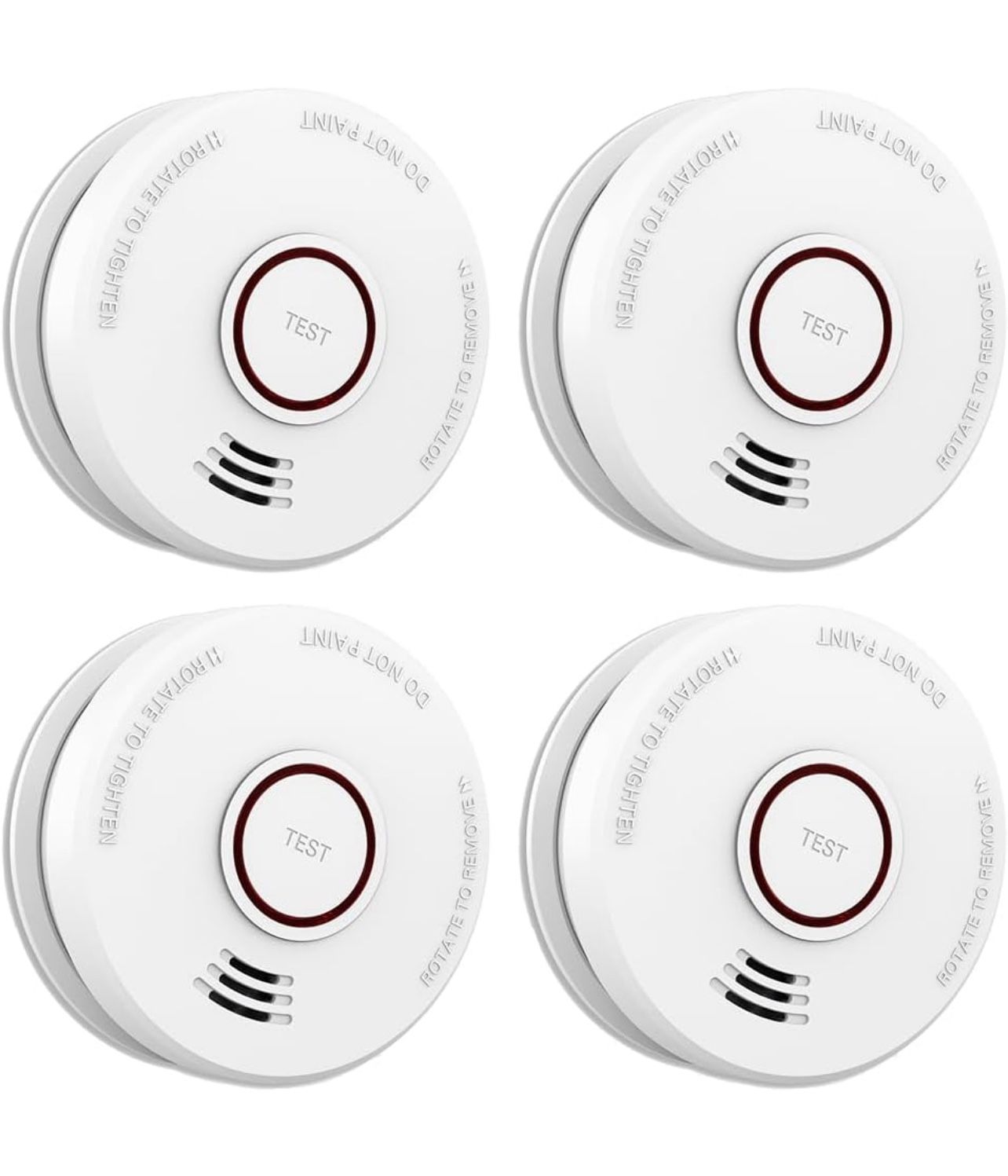 4 Pack Smoke Detector Fire Alarms 9V Battery Operated Photoelectric ...