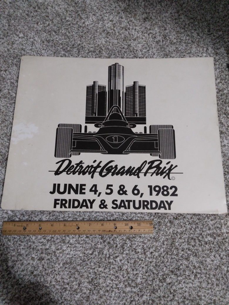 Original 1982 Advertisement Poster Detroit Grand Prix IndyCar Race. One ...
